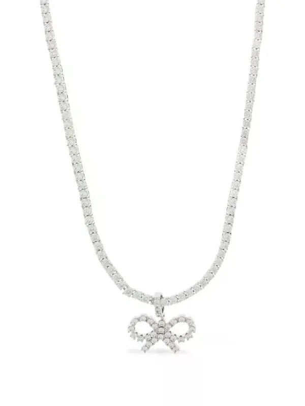 SELF-PORTRAIT Bow Charm Tennis Necklace