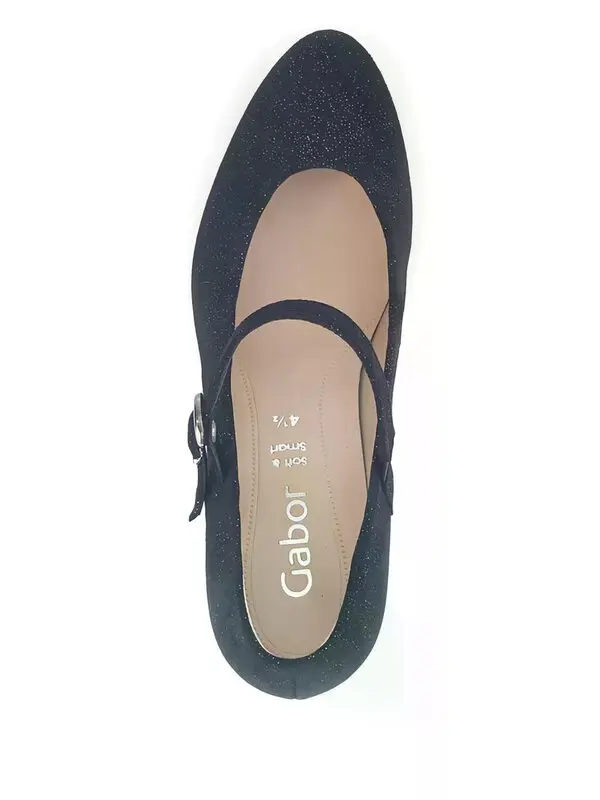 Gabor Glitter Leather Pumps With Buckle Strap