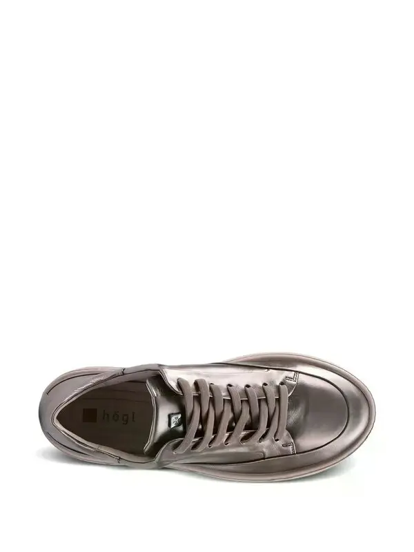 HOGL Illusion Metallic-leather Platform Sneakers