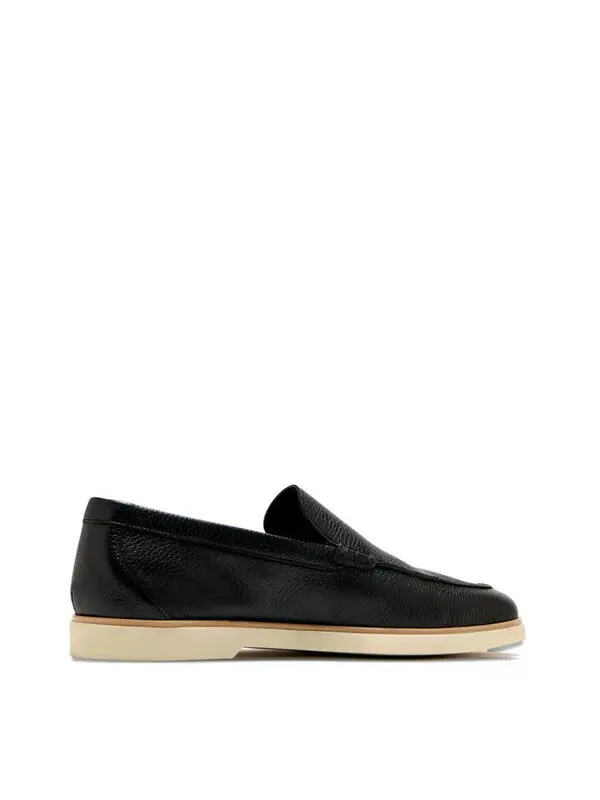 Magnanni Textured Leather Slip-on Loafers - Black
