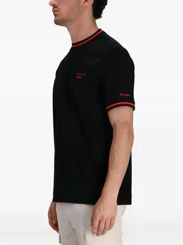 BOSS X Porsche Contrast-trim T-shirt - Black