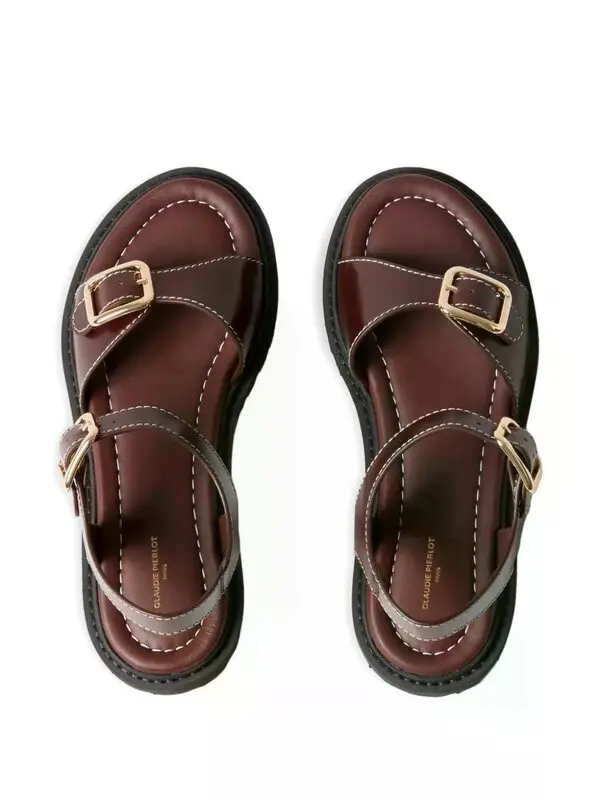 Claudie Pierlot Leather Buckle Sandals