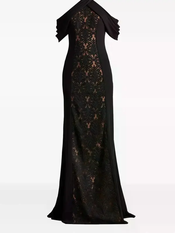 Tadashi Shoji Off-shoulder Gown With Lace Embroidery