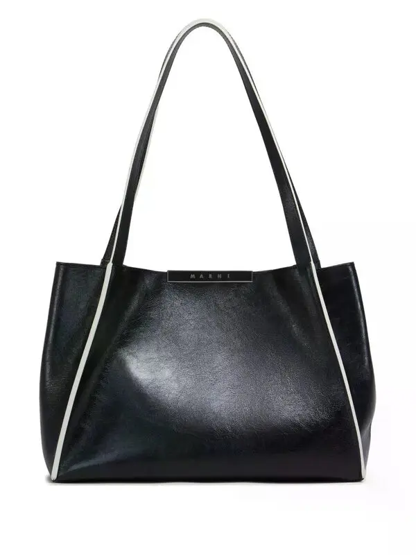 Marni Small Cresta Tote Bag - Black