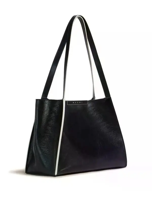 Marni Small Cresta Tote Bag - Black