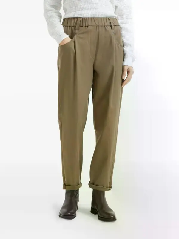 Brunello Cucinelli High-waisted Trousers - Brown