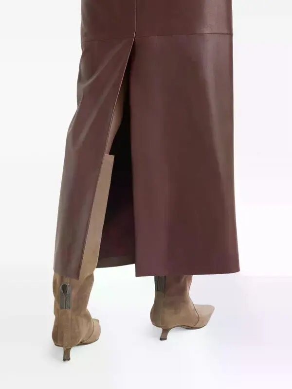 Brunello Cucinelli Leather Maxi Skirt