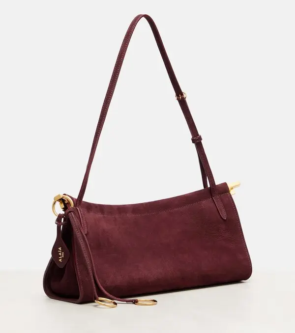Alaïa Le Click Medium Suede Shoulder Bag - Burgundy