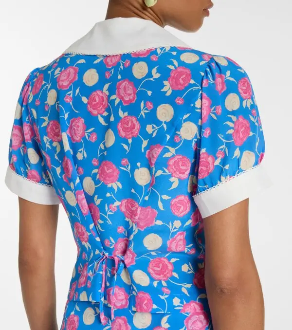 Rixo Zinia Floral Silk Blouse