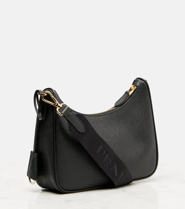 Prada Re-edition 2005 Leather Shoulder Bag - Black
