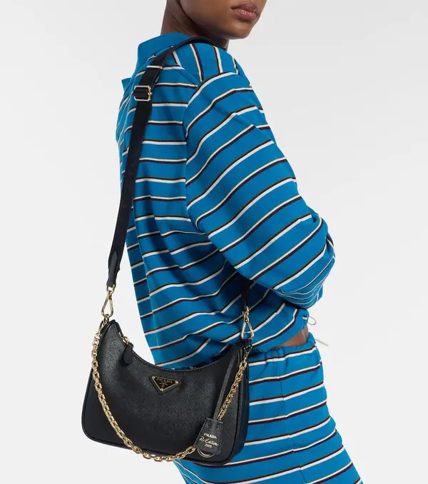 Prada Re-edition 2005 Leather Shoulder Bag - Black