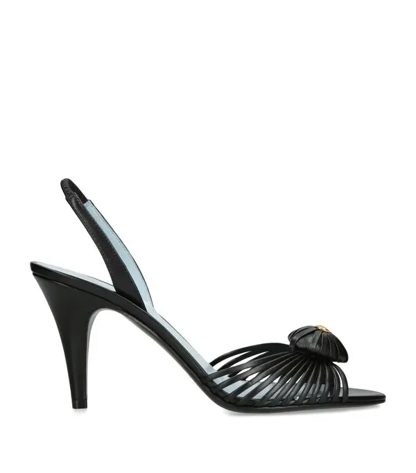 Valentino Garavani Leather Royal Slingback Heels 85 - Black