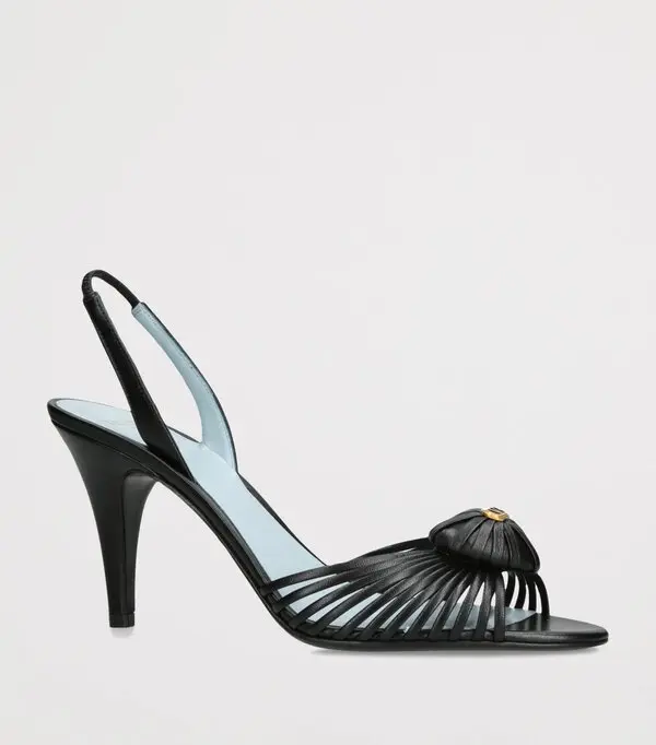 Valentino Garavani Leather Royal Slingback Heels 85 - Black