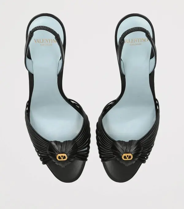 Valentino Garavani Leather Royal Slingback Heels 85 - Black