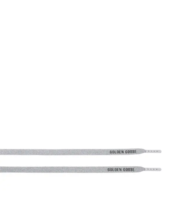 GOLDEN GOOSE Metallic Logo Laces - Silver