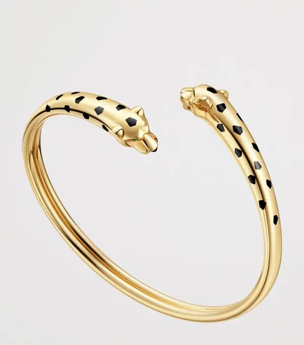 Cartier Panthère De Bracelet In Yellow With Tsavorite Garnet And Onyx