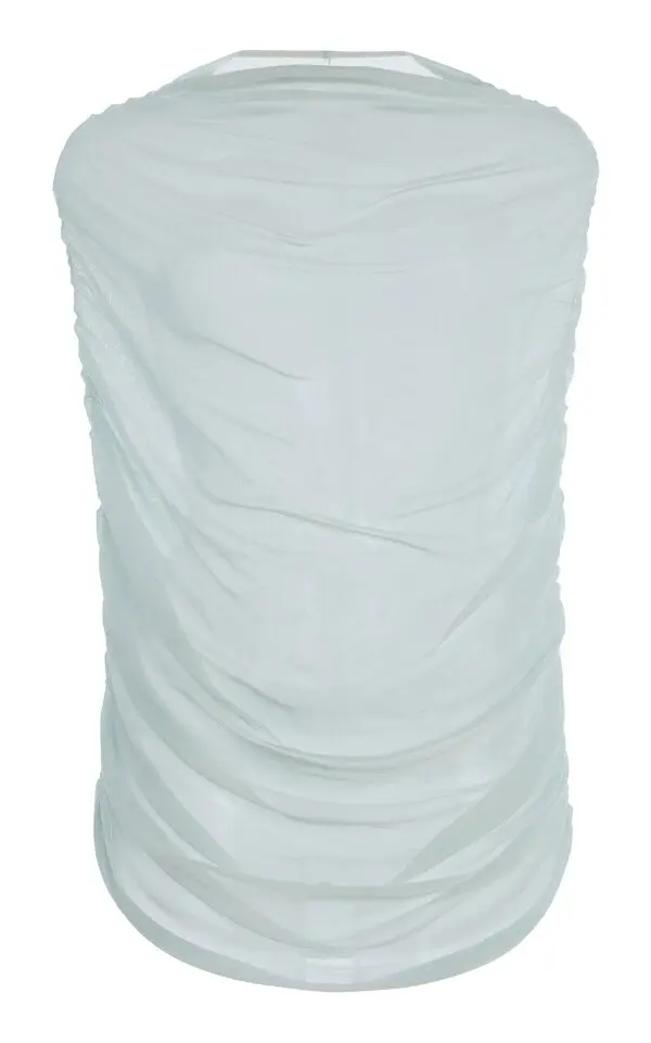 Brandon Maxwell Shirred Knit Top - Blue