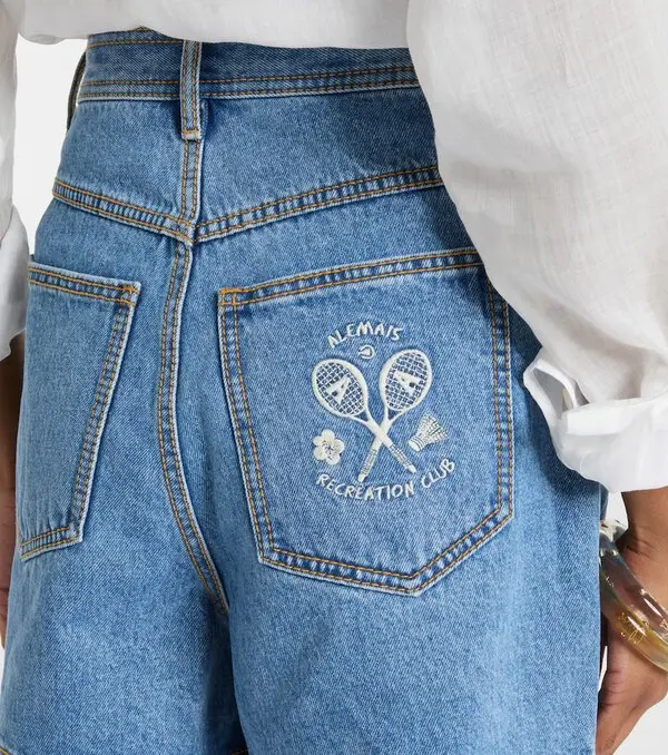 ALEMAIS Stephi High-rise Denim Shorts
