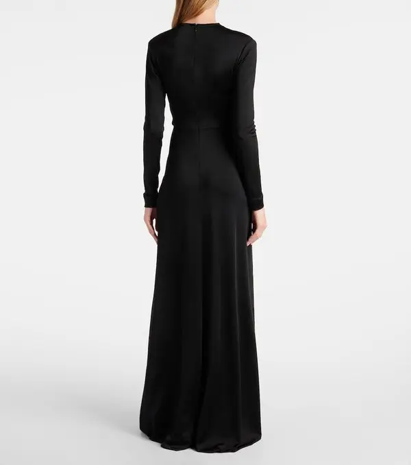 Victoria Beckham Embellished Gathered Crepe Gown