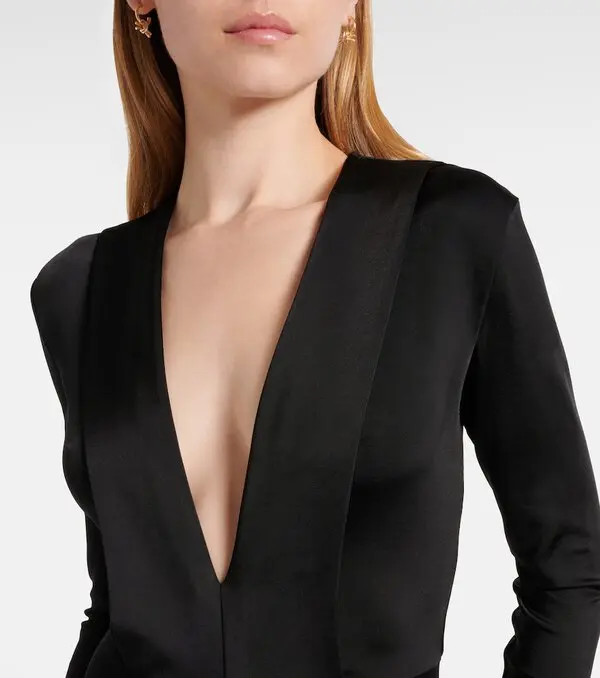 Victoria Beckham Embellished Gathered Crepe Gown