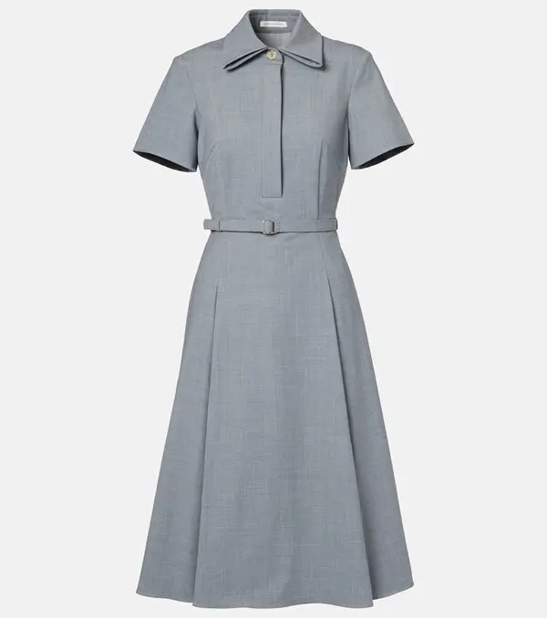 EMILIA WICKSTEAD Iwona Belted Midi Dress - Grey
