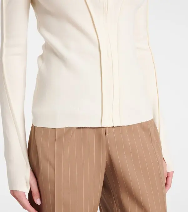 Victoria Beckham Wool-blend Jersey Zip-up Hoodie