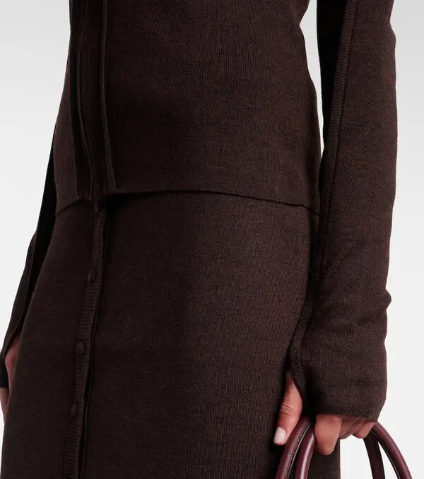 Victoria Beckham Wool-blend Jersey Zip-up Hoodie
