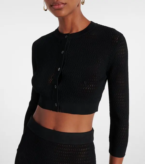 Victoria Beckham Pointelle Cropped Cardigan