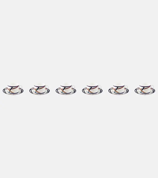 Missoni Nastri Set Of 6 Teacups And Saucers - Multicoloured