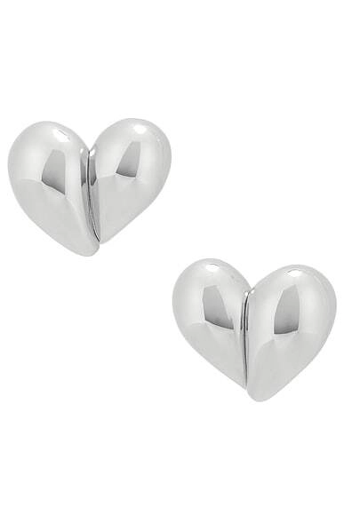 Bottega Veneta Sterling Heart Shaped Clip-on Earrings - Silver