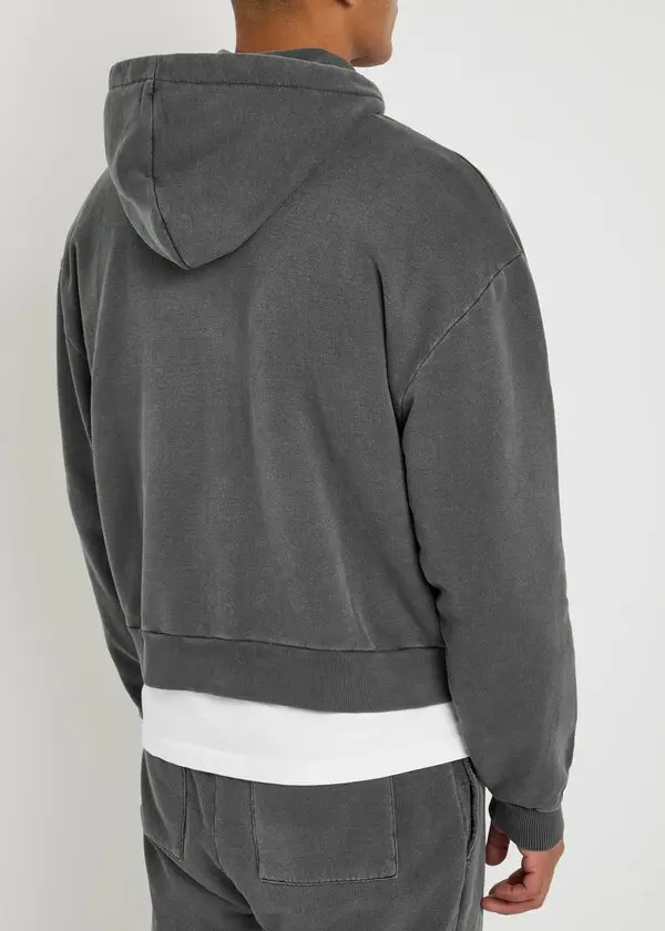 MKI MIYUKI ZOKU Logo Print Cotton-blend Zip-up Hooded Sweatshirt