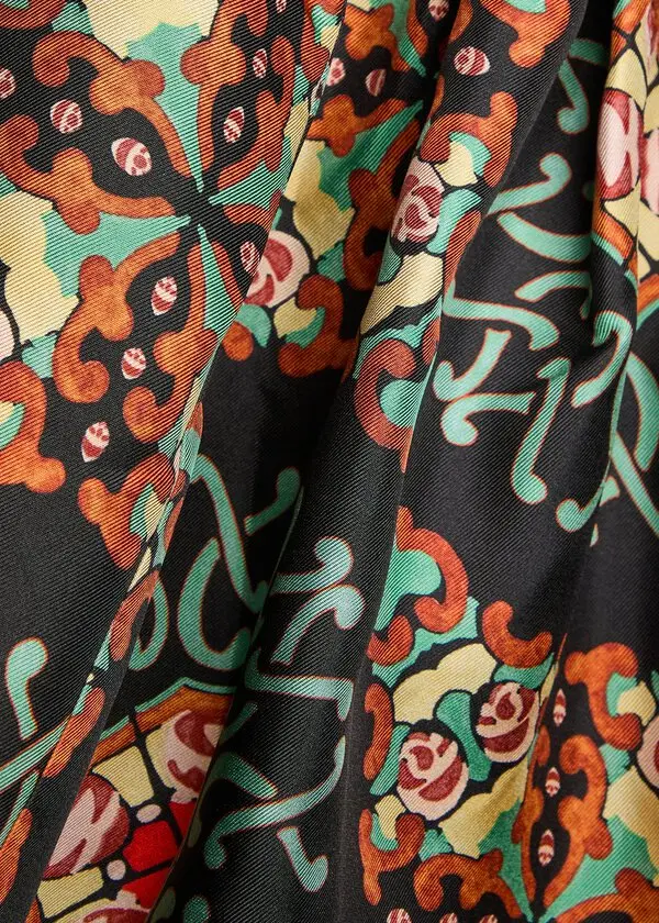 La DoubleJ Printed Square Neck Midi Dress - Multicoloured