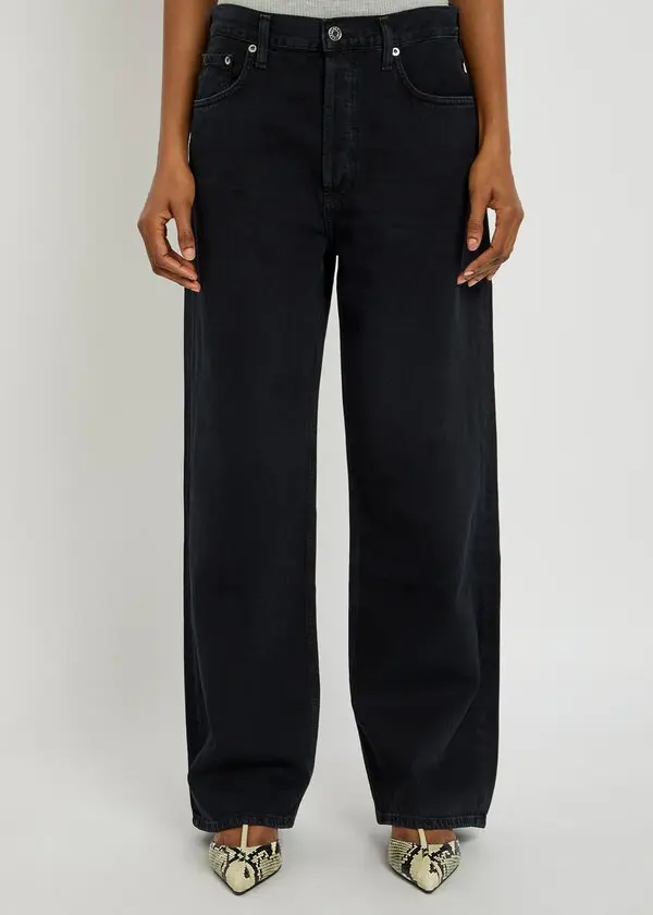 AGOLDE Low Slung Baggy Wide-leg Jeans - Black