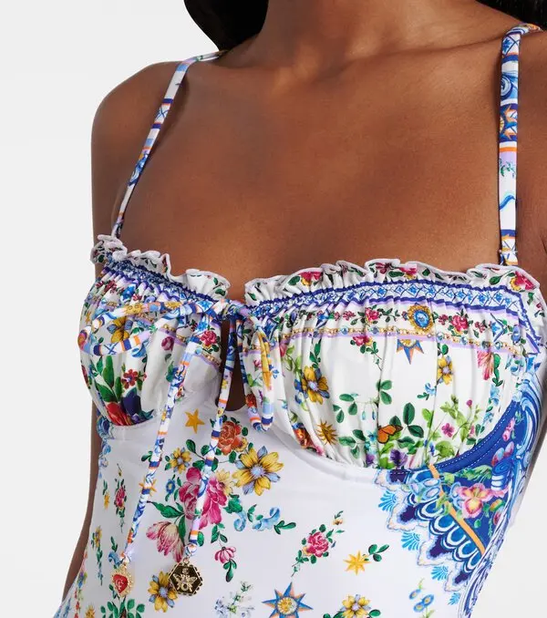 Camilla Embellished Printed One-piece Swimsuit