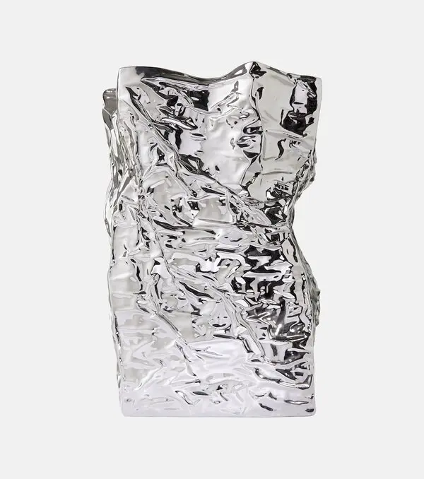 101 COPENHAGEN Kami Big Ceramic Vase - Silver