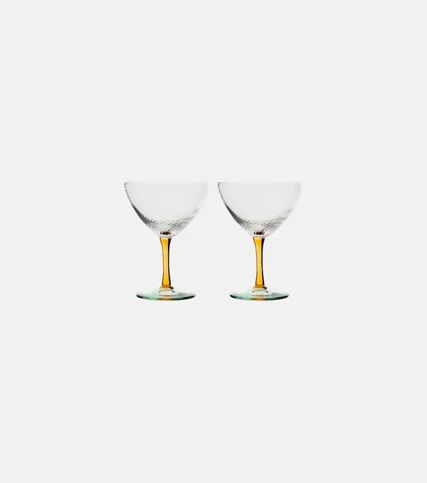 NASONMORETTI Set Of 2 Glass Cocktail Glasses - Multicoloured