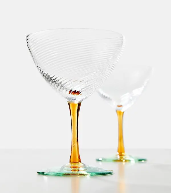 NASONMORETTI Set Of 2 Glass Cocktail Glasses - Multicoloured