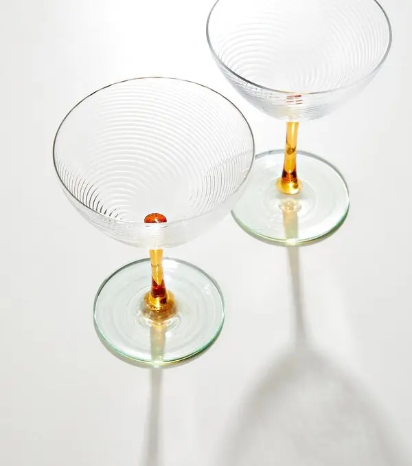 NASONMORETTI Set Of 2 Glass Cocktail Glasses - Multicoloured