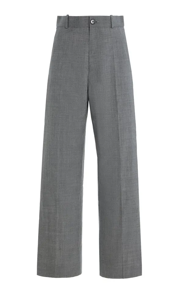 Marie Adam-Leenaerdt Cropped Wool Trousers - Grey