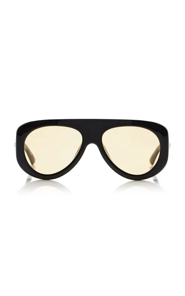 Bottega Veneta Osservatorio Aviator Acetate Sunglasses - Black