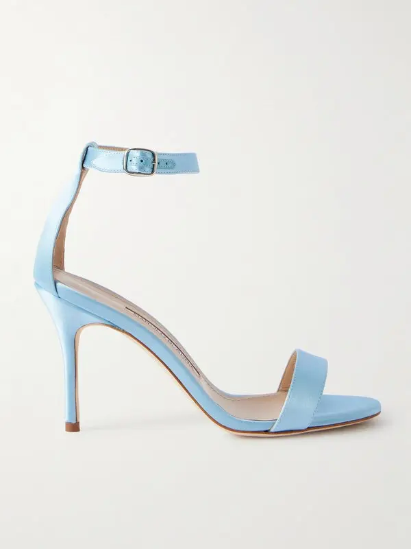 Manolo Blahnik Chaos 90 Satin Stiletto Sandals