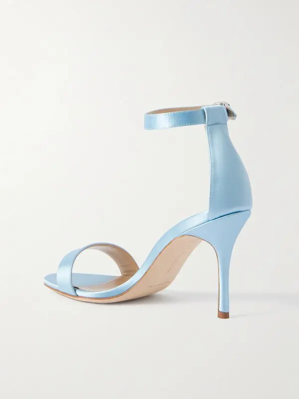 Manolo Blahnik Chaos 90 Satin Stiletto Sandals