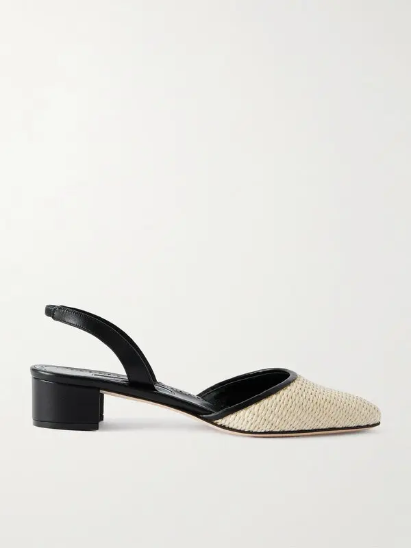 Manolo Blahnik Raffro 30 Slingback Pumps - Neutrals