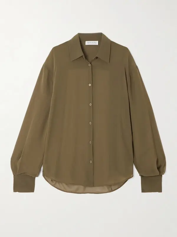 THE FRANKIE SHOP Peri Georgette Shirt - Green