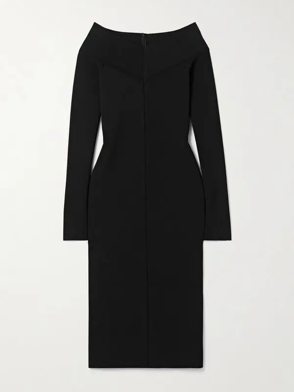 Stella McCartney Off-the-shoulder Knitted Dress - Black