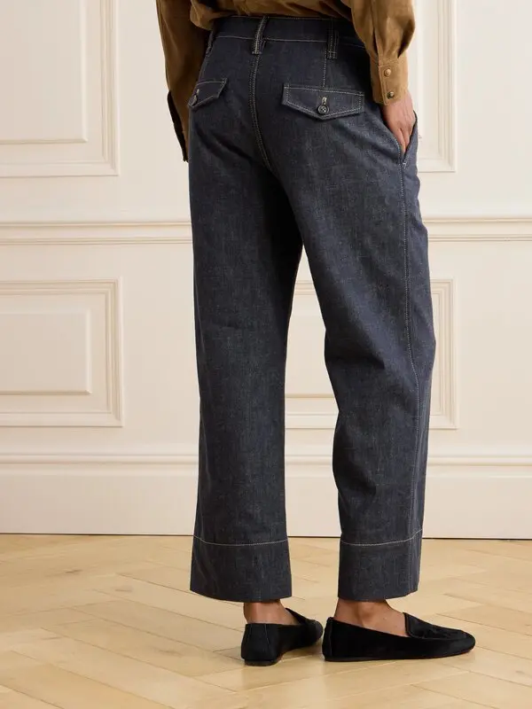 Brunello Cucinelli Cropped Wide-leg Jeans