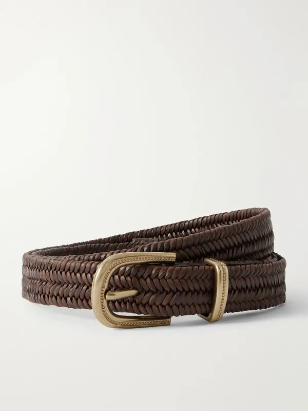 Brunello Cucinelli Woven Leather Belt - Brown