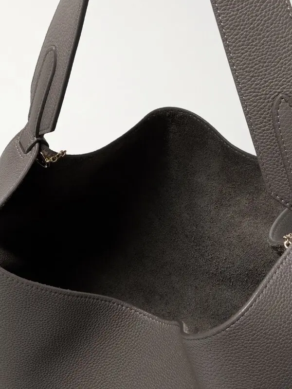 Khaite Lotus Small Textured-leather Tote