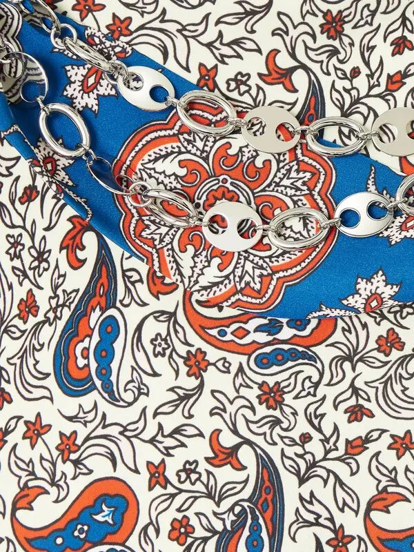 Rabanne Chain-detailed Paisley-print Crepe Top