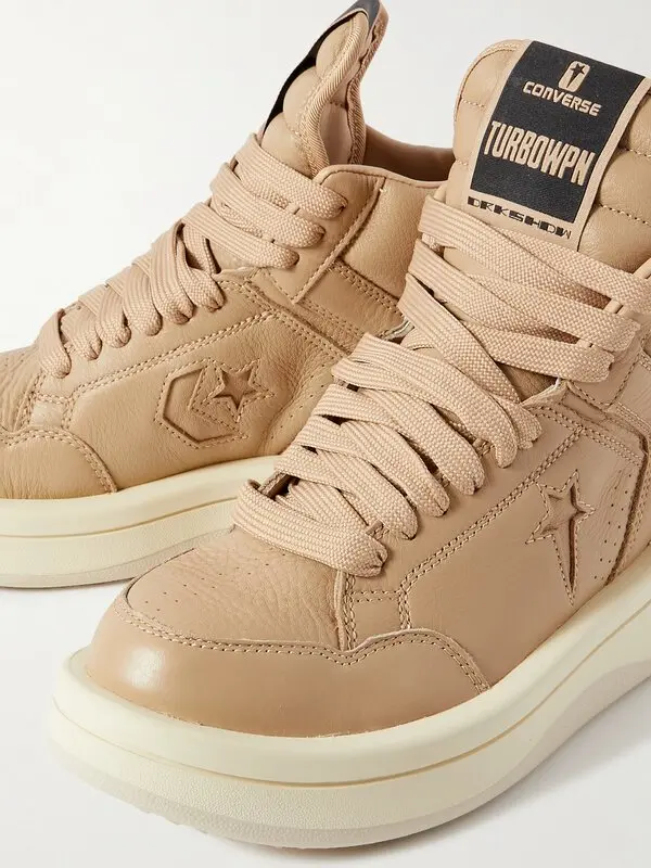 Rick Owens X Converse Turbowpn Leather High-top Sneakers - Neutrals